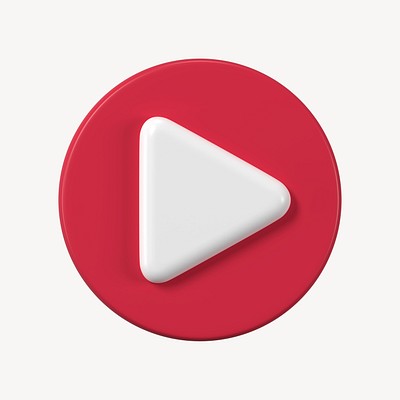 3D png play button clipart, | Premium PNG Sticker - rawpixel