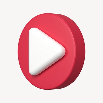 3D png play button clipart, | Premium PNG Sticker - rawpixel