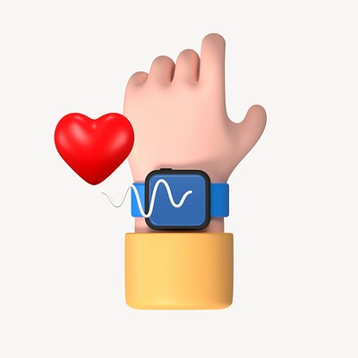 3D health tracker clipart, wellness | Premium PSD - rawpixel
