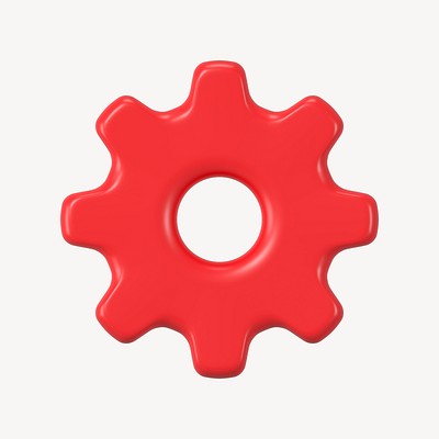Red gear clipart, 3D setting | Free Photo Illustration - rawpixel
