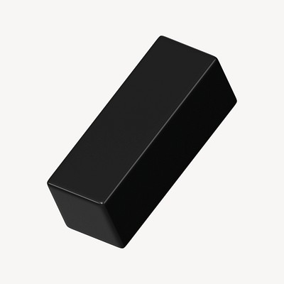 3D black cuboid clipart, geometric | Premium PSD - rawpixel