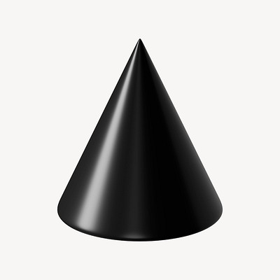 3D black cone shape, geometric | Premium PSD - rawpixel