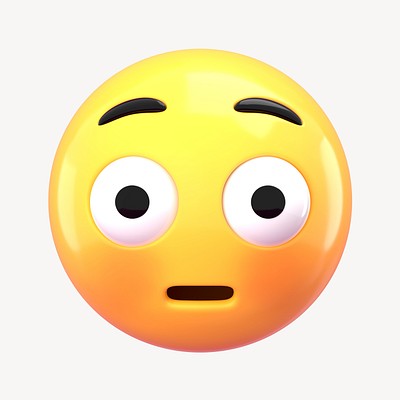 3D flushed face emoticon illustration | Premium Photo - rawpixel