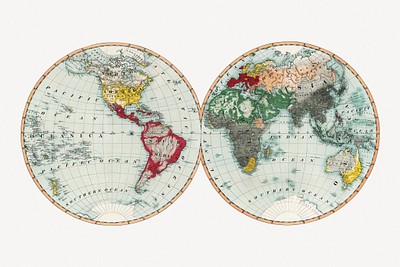 Missionary map world showing prevailing | Free Photo Illustration ...