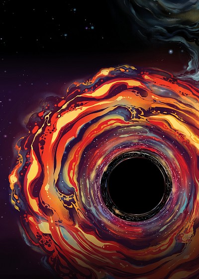 Colorful black hole background, abstract | Premium Photo Illustration ...