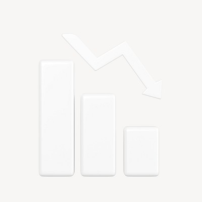White negative bar graph 3D | Premium PSD - rawpixel