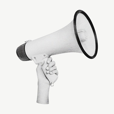 Hand holding megaphone png sticker, | Premium PNG - rawpixel