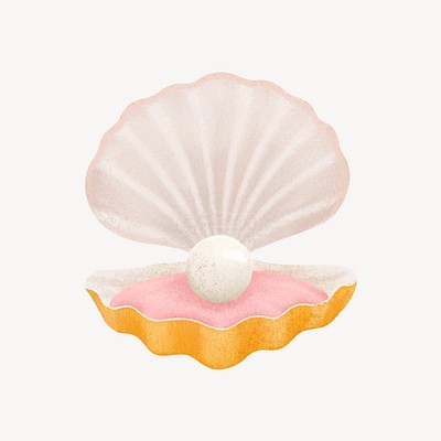 Pearl shell png sticker illustration, | Premium PNG - rawpixel