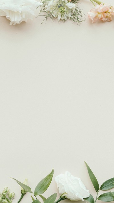 Beige flower border mobile wallpaper | Premium Photo - rawpixel