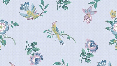 Vintage flower pattern desktop wallpaper. | Premium Photo Illustration ...