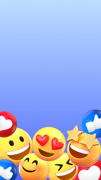 Cute emoticons border mobile wallpaper, | Premium Photo - rawpixel