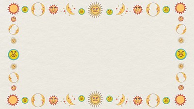 Beige sun moon frame desktop | Premium Photo - rawpixel