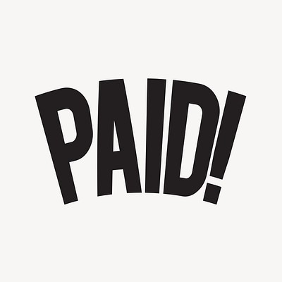 Paid word, black font & | Premium Vector - rawpixel