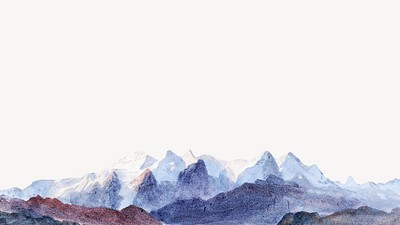 Watercolor mountain range border collage | Premium PSD - rawpixel