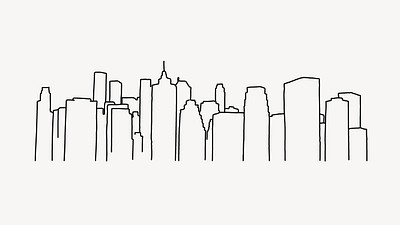 City png line art, transparent | Premium PNG - rawpixel
