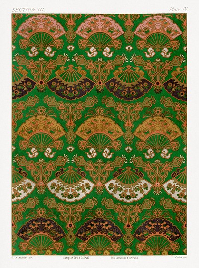 Fan pattern section III plate | Free Photo Illustration - rawpixel