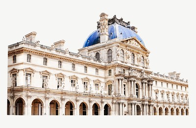 Louvre museum France collage element | Premium PSD - rawpixel
