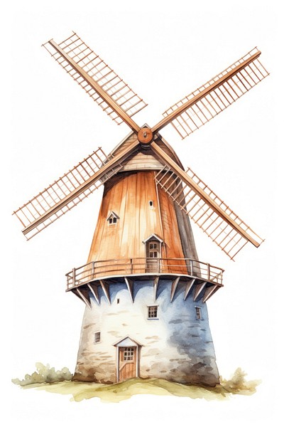 Windmill architecture lighthouse building | Premium Photo Illustration ...