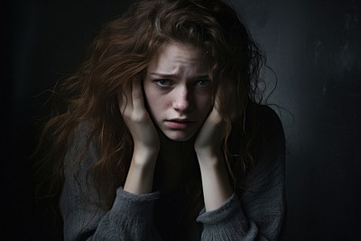 Portrait worried crying adult. AI | Free Photo - rawpixel