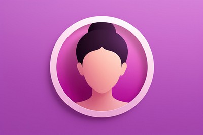 Profile icon portrait circle purple. | Premium Photo Illustration ...
