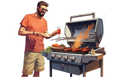 Grilling barbecue cooking adult. | Premium Photo Illustration - rawpixel