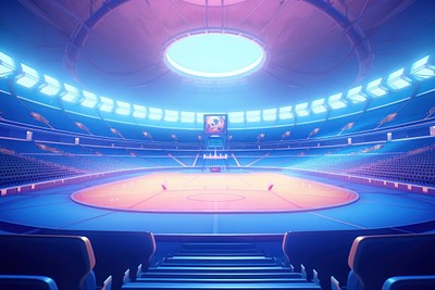 Sports arena architecture illuminated | Free Photo Illustration - rawpixel