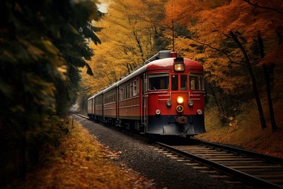 Autumn train outdoors vehicle. | Premium Photo - rawpixel