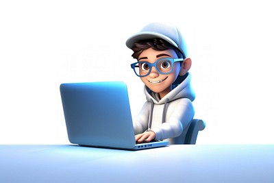 Computer cartoon laptop portability. AI | Premium Photo Illustration ...