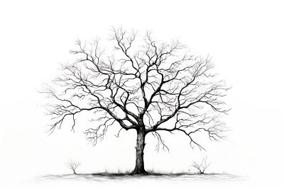 Tree silhouette sketch tree drawing. | Free Photo Illustration - rawpixel