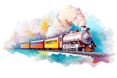 Pastel graphic train locomotive vehicle | Premium Photo Illustration ...