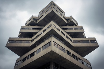 Brutalist office tower architecture skyscraper | Free Photo - rawpixel