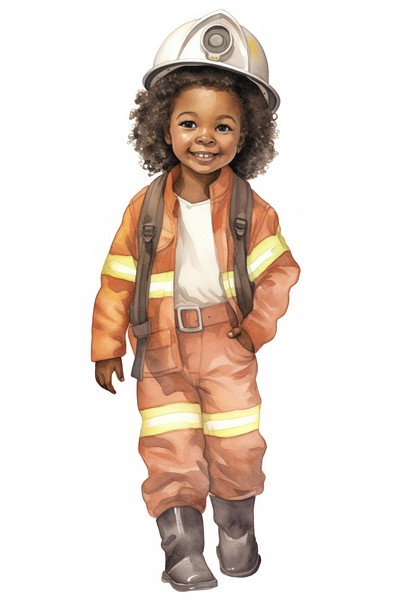 Little girl fire fighter smiling | Premium Photo Illustration - rawpixel