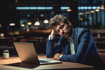 Overworked computer worried laptop. AI | Free Photo - rawpixel