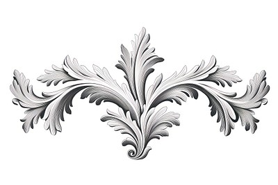 Acanthus leaves pattern drawing white. | Premium Photo Illustration ...