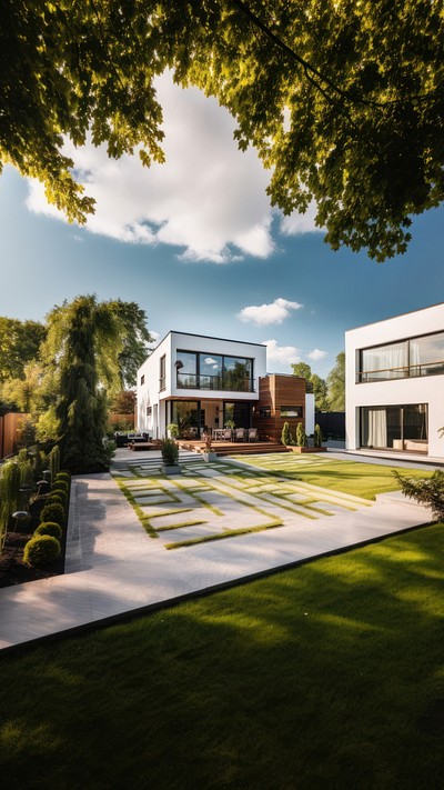 Modern house architecture outdoors backyard. | Free Photo - rawpixel