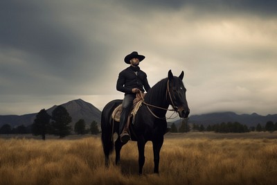 Black american cowboy horse mammal | Free Photo - rawpixel