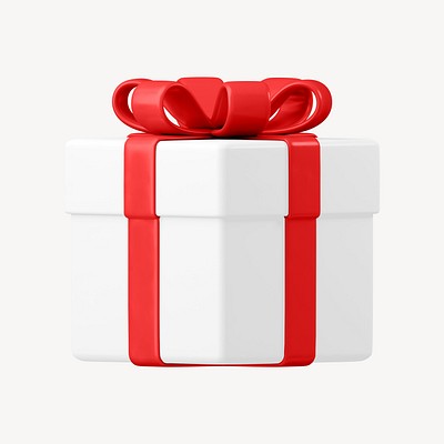 White gift box png sticker, | Premium PNG - rawpixel