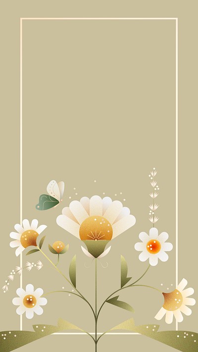 Beige daisy floral iPhone wallpaper | Premium Photo - rawpixel