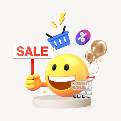 Shop sale emoji, 3D emoticon | Premium Photo - rawpixel