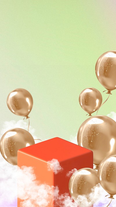 3D celebration balloons iPhone wallpaper, | Premium Photo - rawpixel