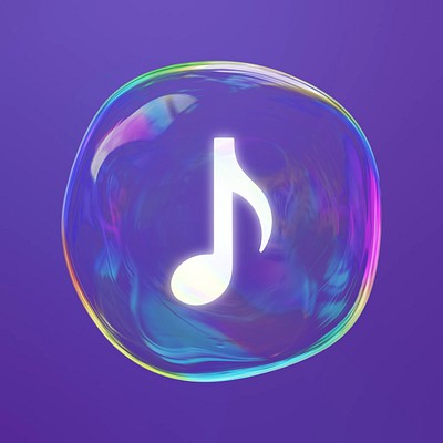 White music note in bubble | Premium Photo - rawpixel