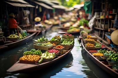 Market vehicle boat transportation. AI | Free Photo - rawpixel