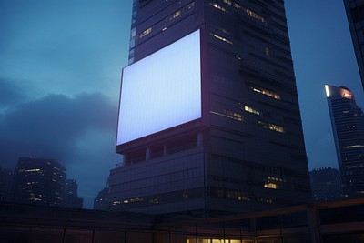 Advertisement skyscraper architecture billboard. AI | Free Photo - rawpixel