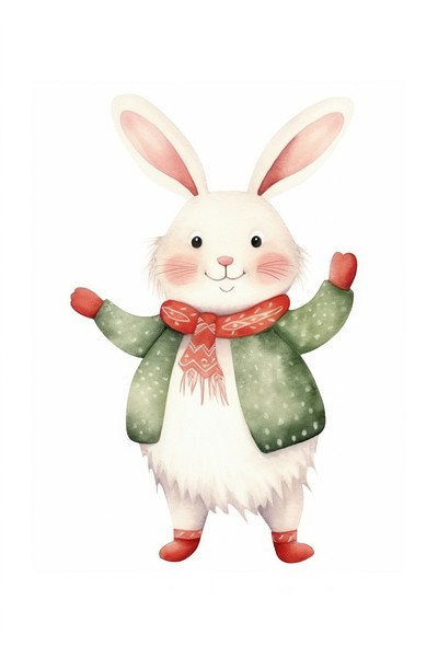 PNG Christmas rabbit dancing cartoon | Premium PNG - rawpixel