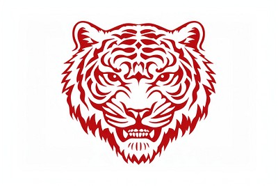 Tiger white logo red. AI | Free Photo Illustration - rawpixel