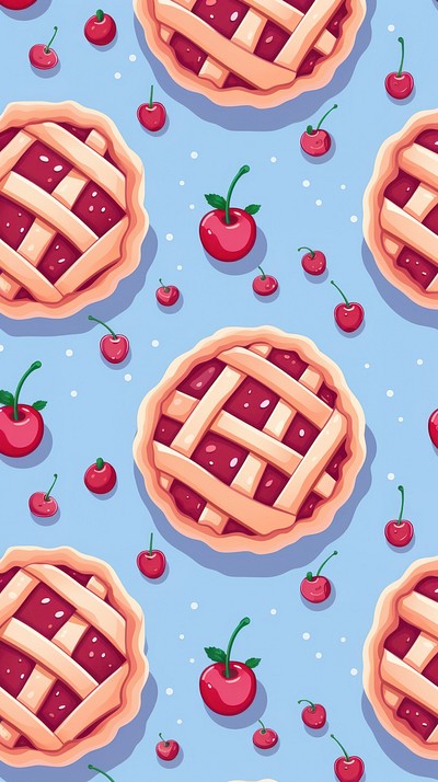 Cherry pie backgrounds dessert pattern. | Free Photo Illustration ...
