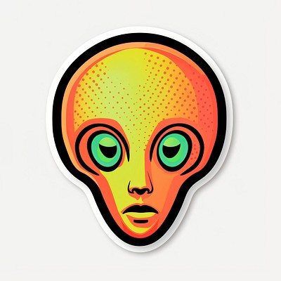 Alien pop art stiker portrait | Free Photo Illustration - rawpixel