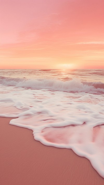 Pink aesthetic wallpaper beach outdoors | Free Photo Illustration ...