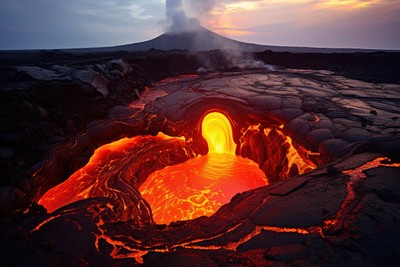 Volcano lava landscape mountain. AI | Free Photo - rawpixel