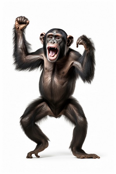 Happy smiling chimpanzee dancing wildlife | Free Photo - rawpixel